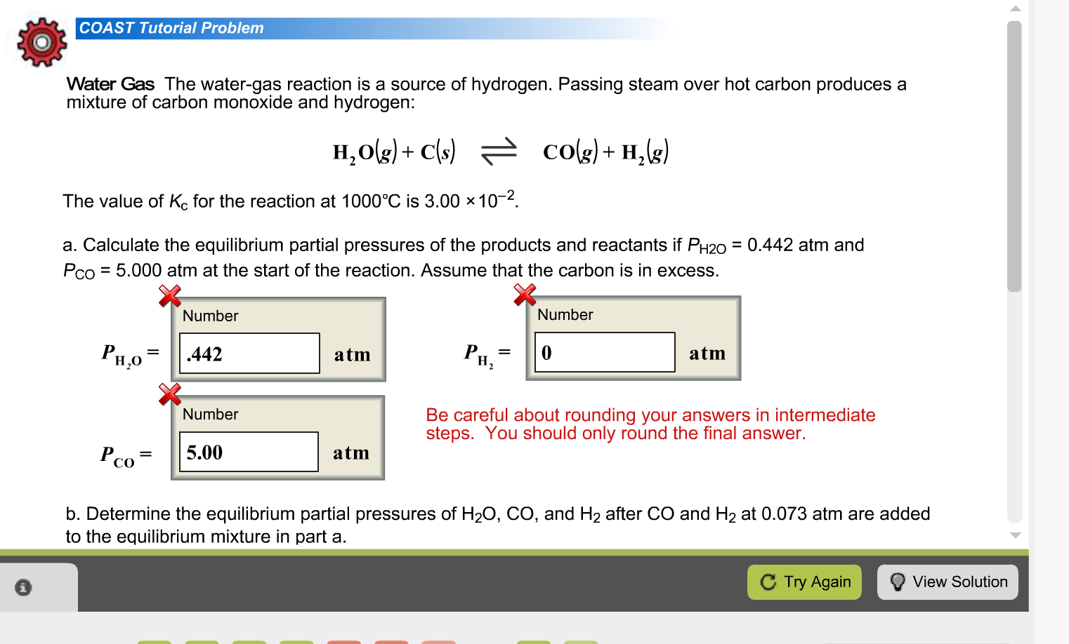 Solved Water Gas The water-gas reaction is a source of | Chegg.com