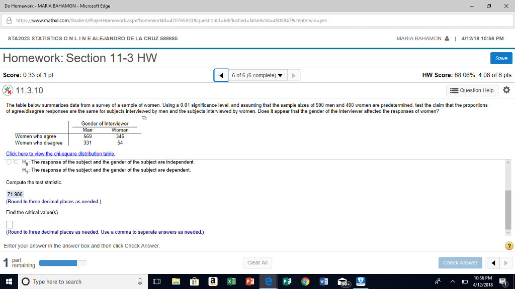 Solved Do Homework - MARIA BAHAMON - Microsoft Edge | Chegg.com