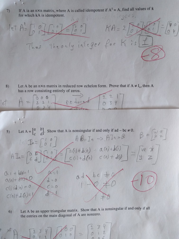 Solved If A ia an n times n matrix, where A is called | Chegg.com
