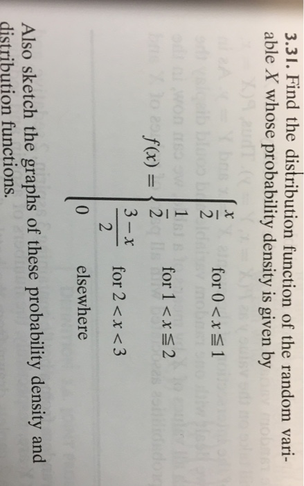 Solved Find the distribution function of the random variable | Chegg.com