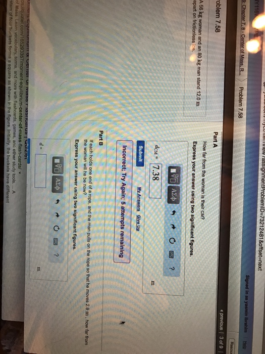 Solved A 56 kg woman and an 80 kg man stand 12.0 m apart on | Chegg.com