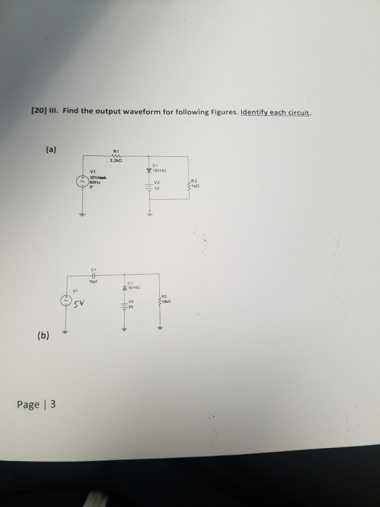 Solved [20] IlI. Find the output waveform for following | Chegg.com