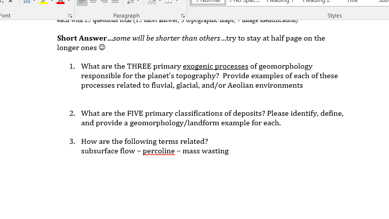 Solved ont Paragraph Styles Short Answer..some will be | Chegg.com