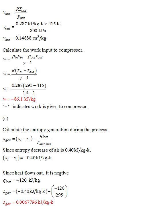 (Solved) - Air enters a compressor steadily at the ambient conditions ...
