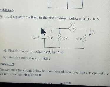 Solved Initial capacitor voltage in the circuit shown | Chegg.com
