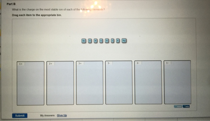 Solved What is the charge on the most stable ion of each of | Chegg.com