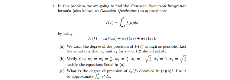 Solved In this problem we are going to find the Gaussian | Chegg.com