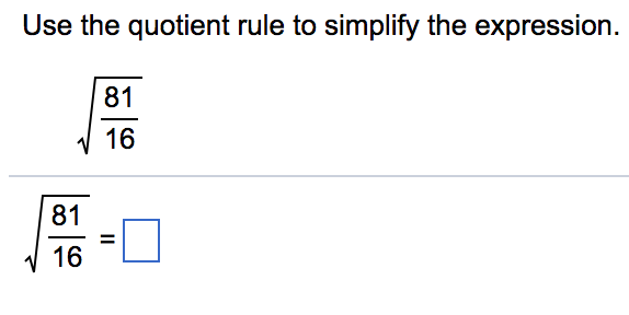 Solved Use the quotient rule to simplity the expression 81 | Chegg.com