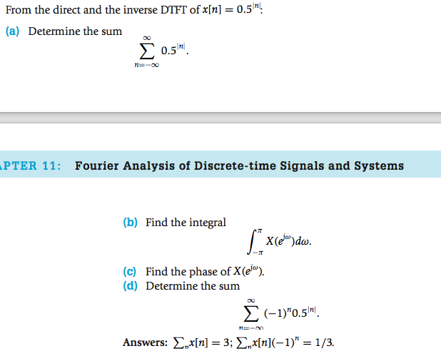 Solved From the direct and the inverse DTFT of x[n] = | Chegg.com