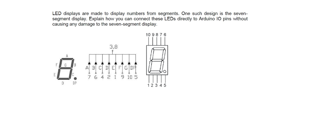 Solved LED displays are made to display numbers from | Chegg.com