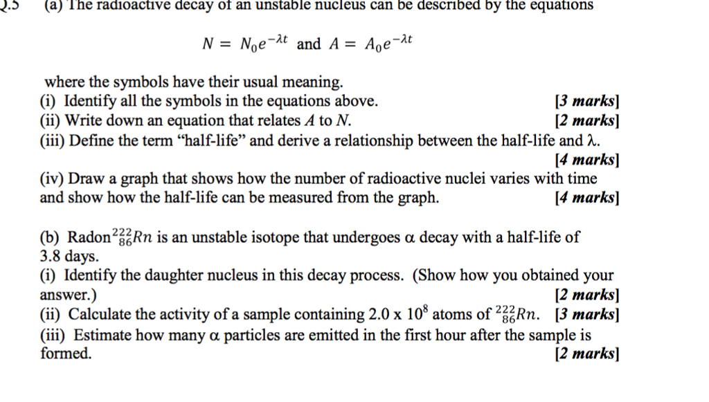 solved-5-a-the-radioactive-decay-of-an-unstable-nucleus-chegg