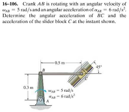 Solved Crank AB is rotating with an angular velocity of | Chegg.com
