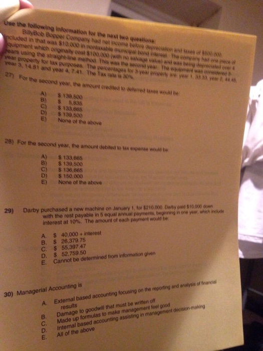 Solved Use the following information for the next two | Chegg.com