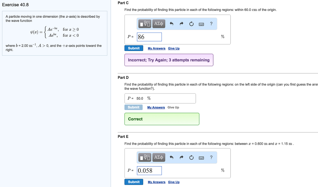Solved A particle moving in one dimension (the x-axis) is | Chegg.com