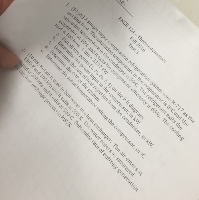Solved A simple vapor compression refrigeration system uses | Chegg.com