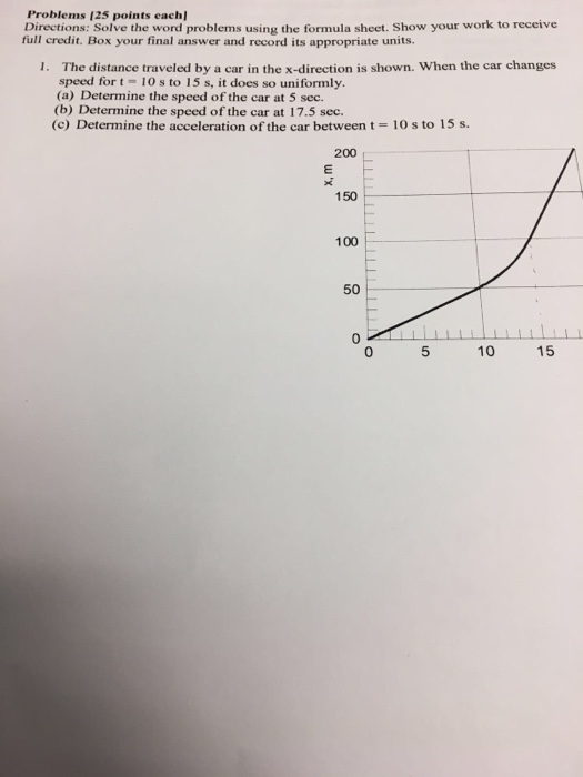 Solved Directions: Solve the word problems using the formula | Chegg.com