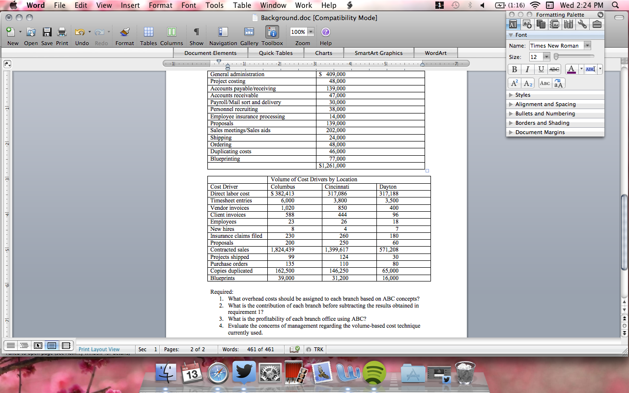 Activity-Based Costing Miami Valley Architects Inc. | Chegg.com