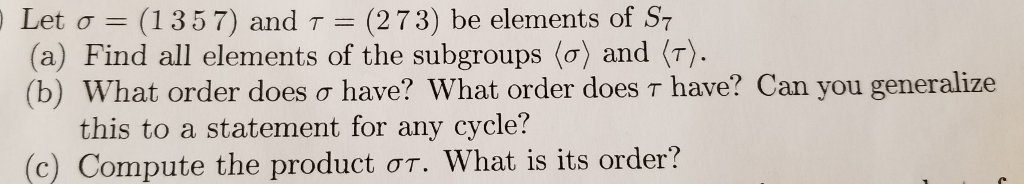 Solved Permutation Abstract Algebra Problem 7421