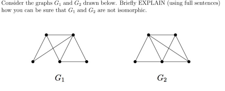 Solved Consider the graphs Gi and G2 drawn below. Briefly | Chegg.com