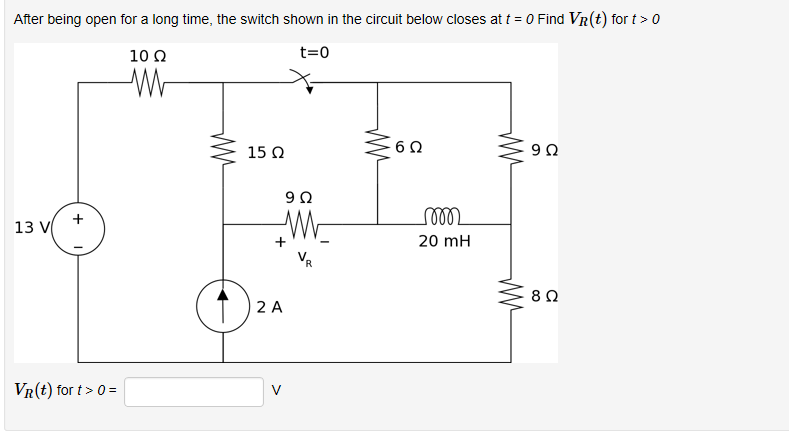 Solved After being open for a long time, the switch shown in | Chegg.com