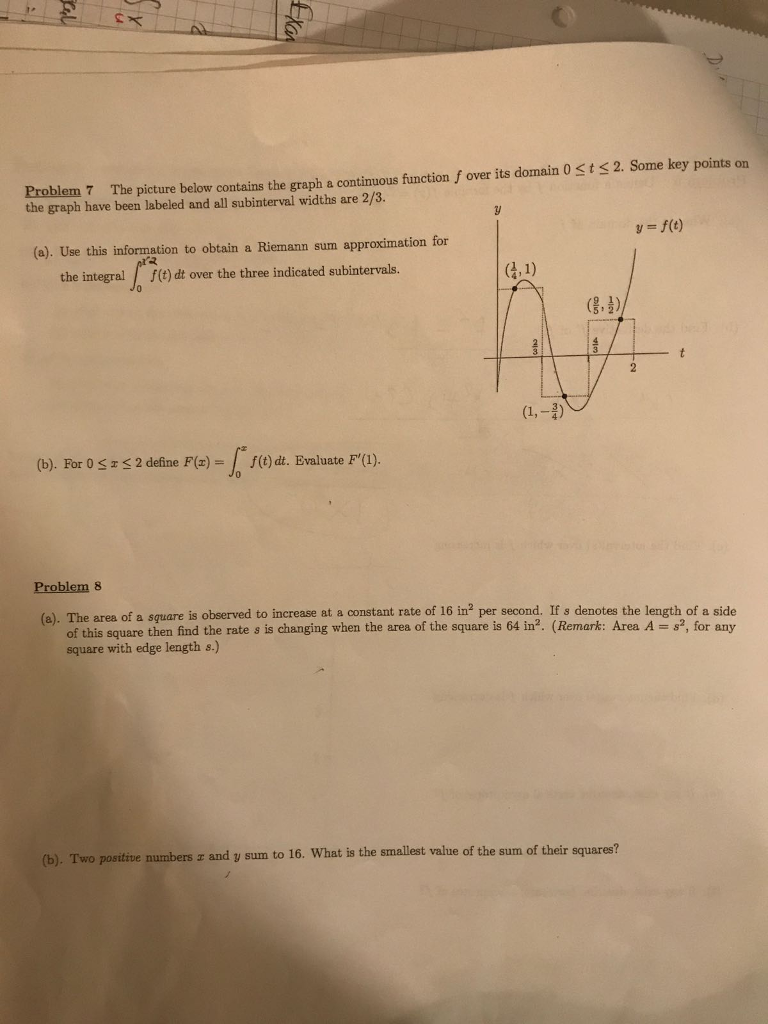 Solved The picture below contains the graph a continuous | Chegg.com