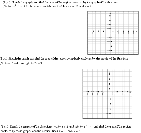Solved (1 pt.) sketch the graph, and find the area ofthe | Chegg.com
