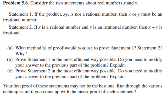 Solved Consider the two statements about real numbers x and | Chegg.com