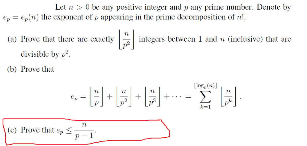 Solved Let n 〉 0 be any positive integer and p any prime | Chegg.com