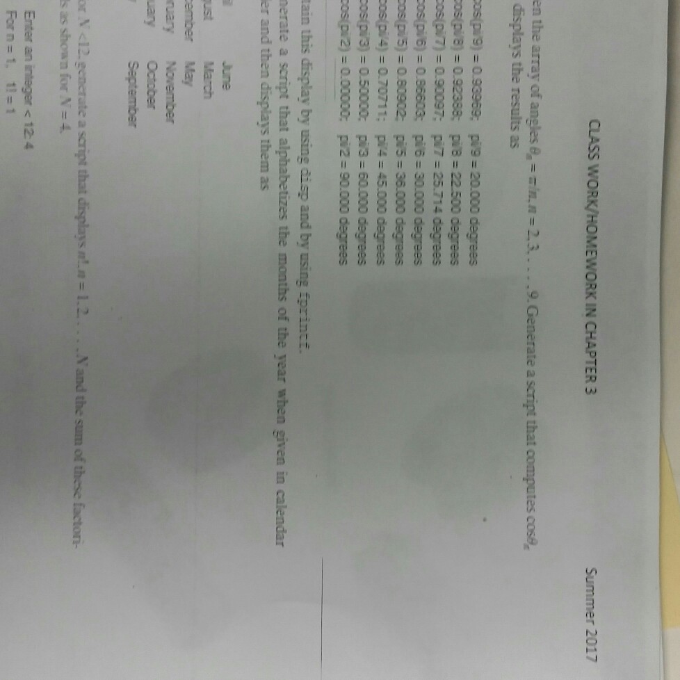 Solved CLASS WORKVHOMEWORK IN CHAPTER 3 Summer 2017 en the | Chegg.com