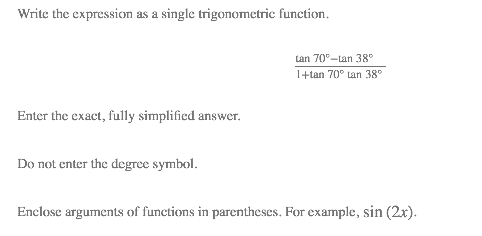 Solved Write the expression as a single trigonometric | Chegg.com