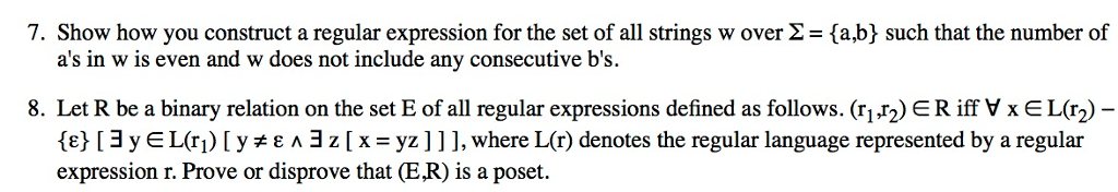 Solved 7, Show how you construct a regular expression for | Chegg.com