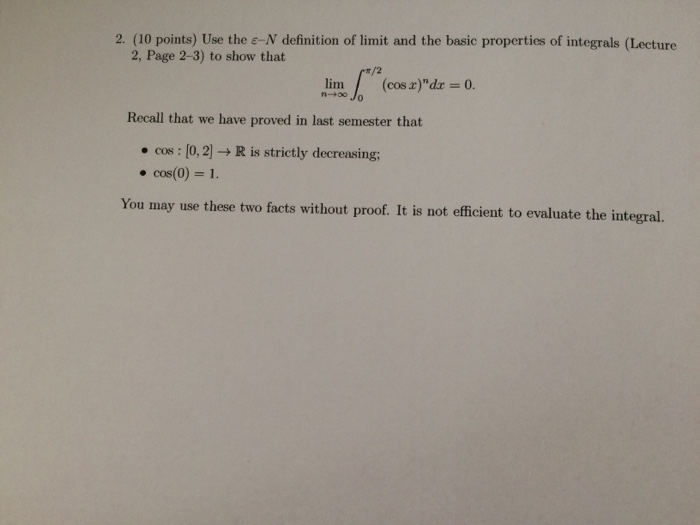 Solved Use the epsilon-N definition of limit and the basic | Chegg.com