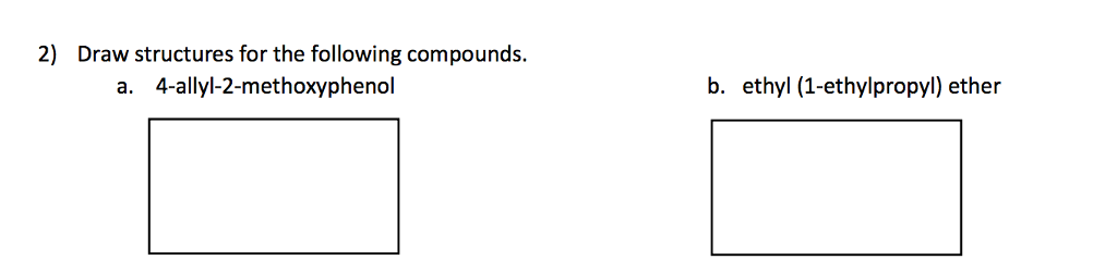 Solved Draw structures for the following compounds. | Chegg.com