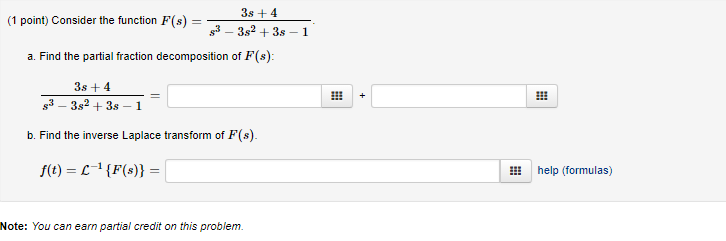 Solved 3s 4 53-3s2 + 3s-1 (1 point) Consider the function | Chegg.com
