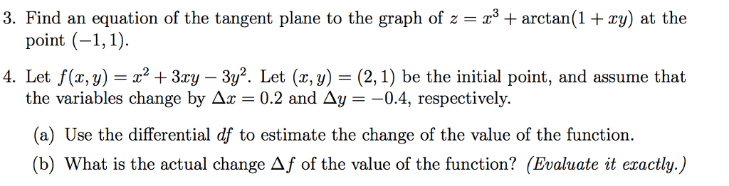 Solved 3. Find an equation of the tangent plane to the graph | Chegg.com