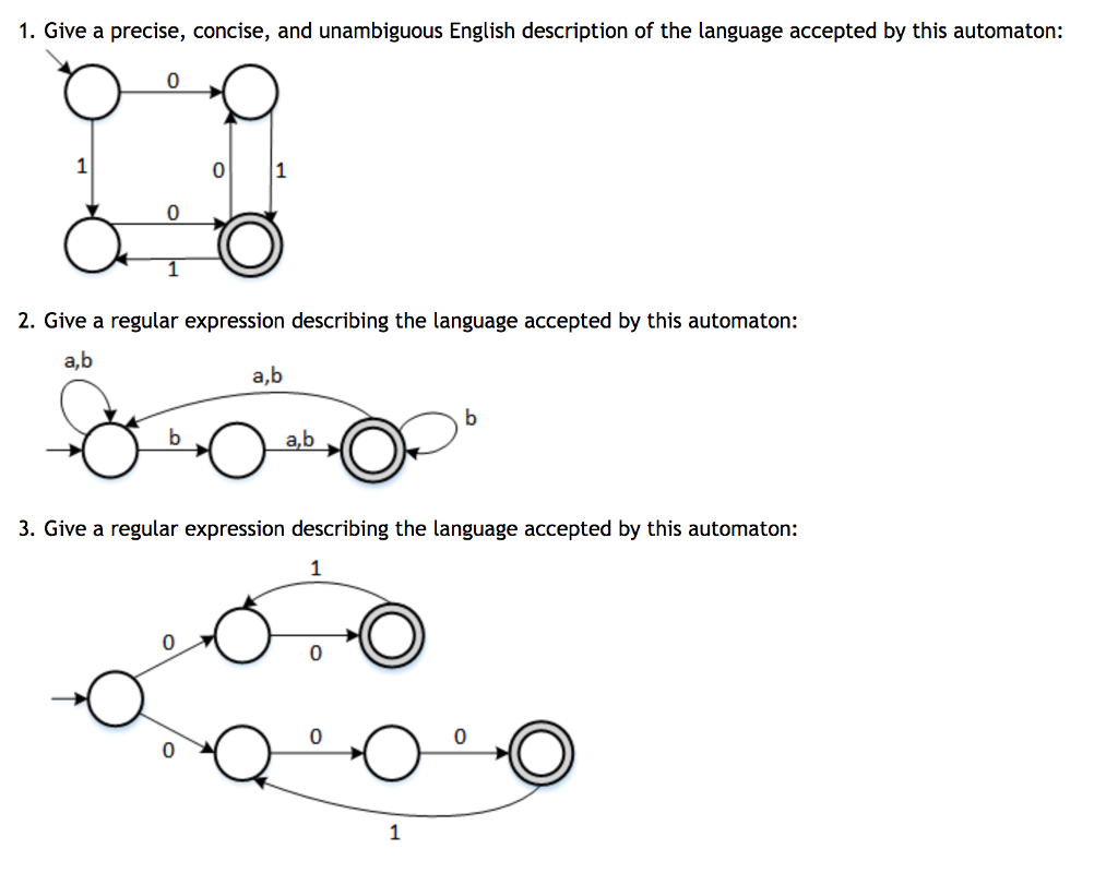 Solved 1. Give a precise, concise, and unambiguous English | Chegg.com