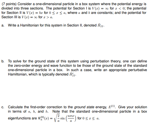 Solved Consider a one-dimensional particle in a box system | Chegg.com