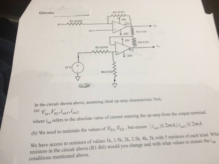 Solved In the circuit shown above, assuming ideal op-amp | Chegg.com