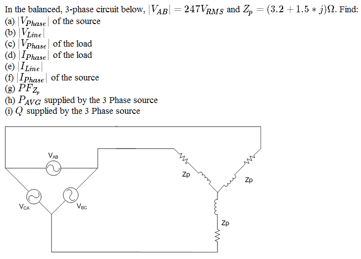 Solved In the balanced, 3-phase circuit below, | VAN | = | Chegg.com
