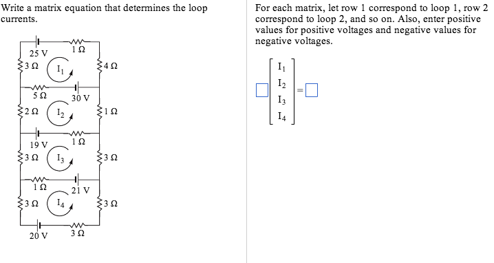 Solved Write A Matrix Equation That Determines The Loop