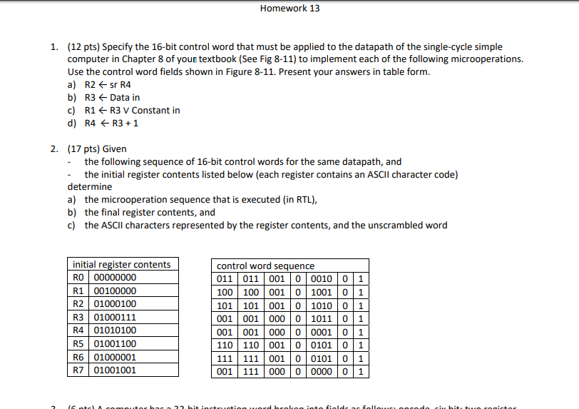 Solved Specify the 16?bit control word that must be applied | Chegg.com