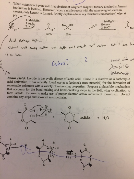 Solved 1.When esters react with 1 equivalent of Grignard | Chegg.com