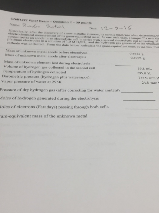 Solved Historical after the discovery of a new metallic | Chegg.com