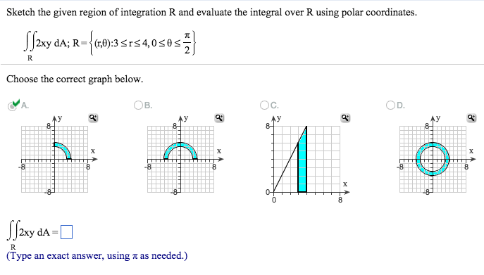Solved Sketch the given region of integration R and evaluate | Chegg.com