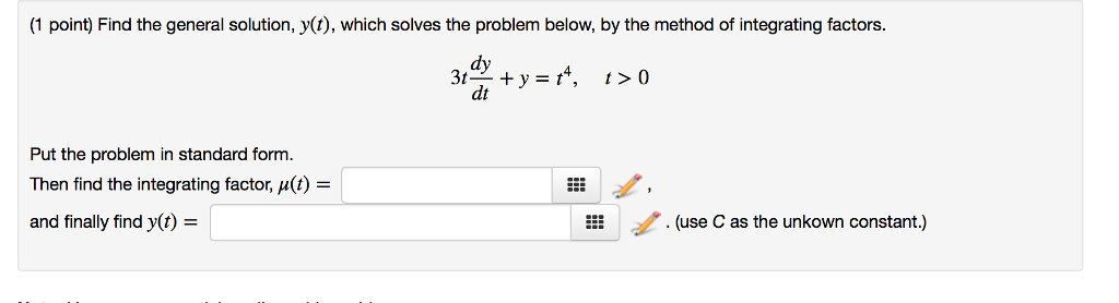 Solved Find the general solution, y(t), which solves the | Chegg.com