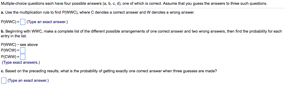 Solved Multiple-choice questions each have four possible | Chegg.com
