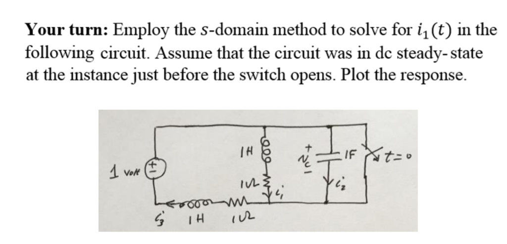 Solved Your turn: Employ the s-domain method to solve for | Chegg.com