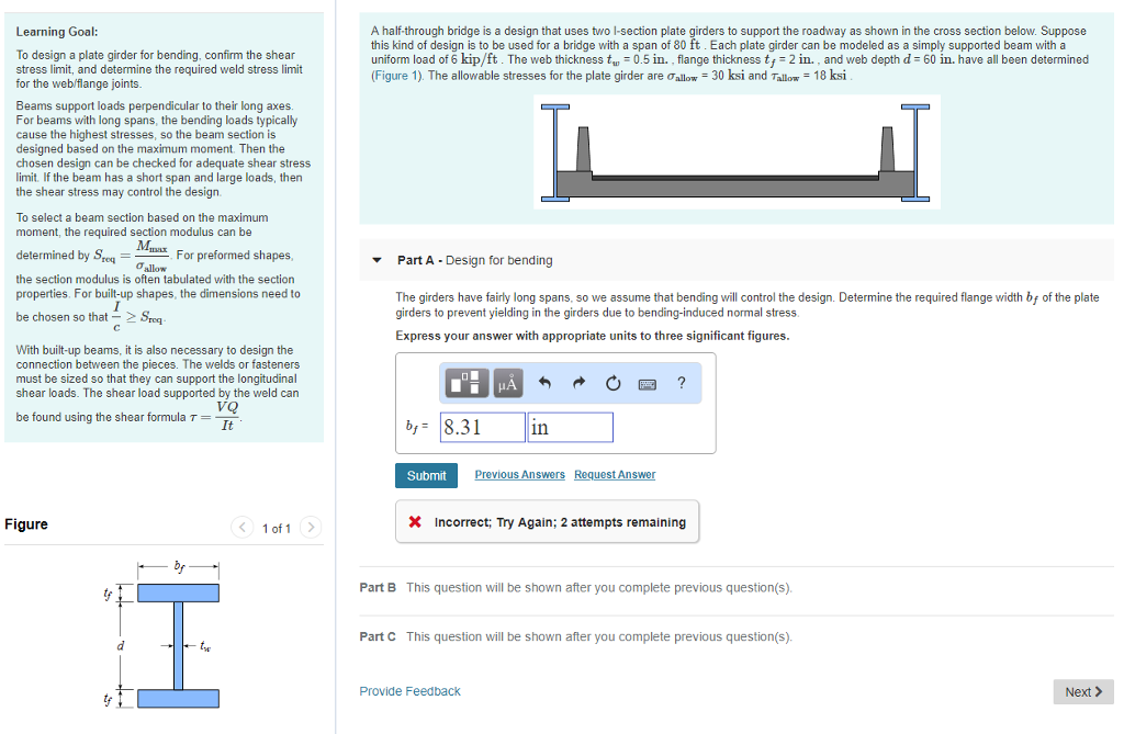 Solved A half-through bridge is a design that uses two | Chegg.com