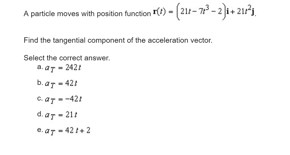 Solved A particle moves with position function r(t) = (21t - | Chegg.com