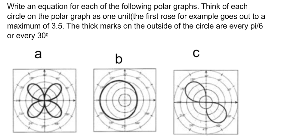 Solved Write an equation for each of the following polar | Chegg.com